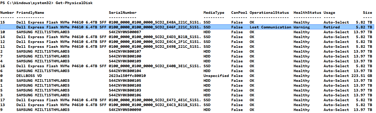 Replacing A Failed Disk In A Stand Alone Storage Spaces With Mirror