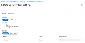 Allow or block specific FIDO2 security keys in Azure | Working Hard In IT