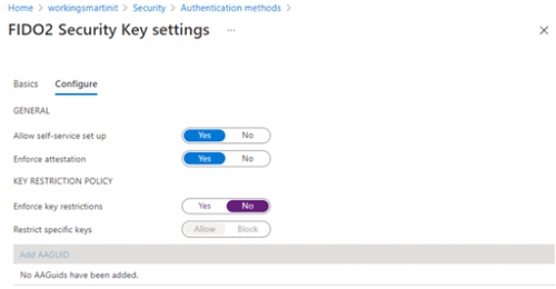 Allow or block specific FIDO2 security keys in Azure | Working Hard In IT