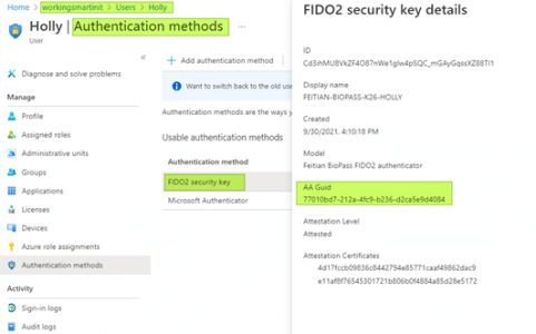 Allow or block specific FIDO2 security keys in Azure | Working Hard In IT