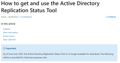 Active Directory Replication Status Tool’s rise, fall, and rebirth | Working Hard In IT